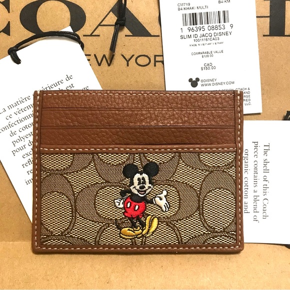 Coach | Bags | Coach Disney X Coach Slim Id Card Case Signature ...
